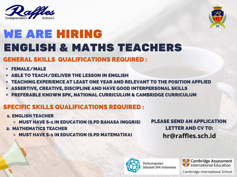 Job Vacancy English Maths Teacher Raffles Job Vacancy English Maths Teacher Raffles